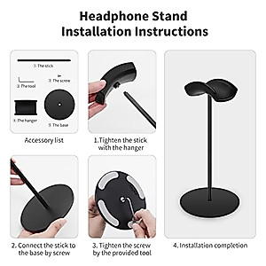 Srhythm Headphone Stand,Metal Headset Holder for Space-Saving and Display