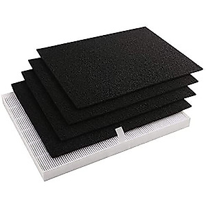 Nispira True HEPA Filter Activated Carbon Compatible with Winix & Electrolux Air Purifier. AM90, C535, 5300-2, WAC5300, WAC5500, WAC6300, 5000, 5000b, 5300, P300, EL490A, EL491A. Compared to Part 115115 Size 21 EL017. 3 Sets