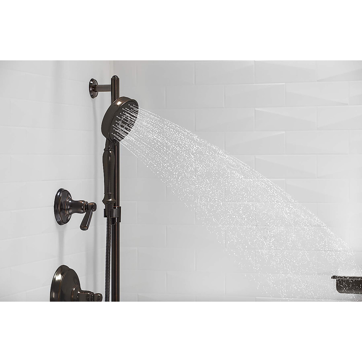 KOHLER 22163-2BZ Bancroft Multi-Function Handshower, Handheld Showerhead with 3 Spray Settings, 2.5 GPM, Oil-Rubbed Bronze