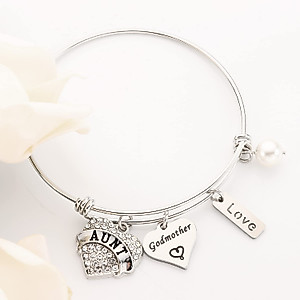 HUTIMY Godmom Gifts Bracelet from Godchild Godmother Bangle Bracelets Godmother Jewelry Gift Godmother Charm Bracelet