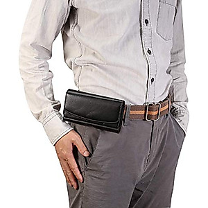 Extra Large Cell Phone Holster Case Belt Clip PU Leather Pouch Holder for Samsung Galaxy S23 Ultra S22 Ultra S21Ultra Note 20 Ultra A14 A12 A13 A03S A23, Moto G Power 2022 G Pure Pixel 6 Pro Nord N200