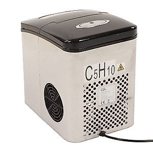 Ice Machine Clean Function Ice Maker Bullet Shaped Ice Low Noise Ice Maker Tabletop Electric Ice Maker for Iced Coffee and Cocktails(110V)