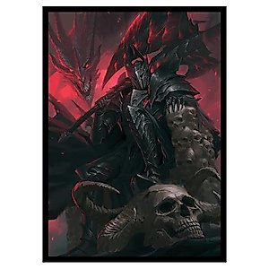 Fantasy North - Er'Gon Skol - Dragon Knight (Kaverax) - 100 Smooth Matte TCG Trading Card Sleeves - Fits Magic MTG Commander Pokemon and Other Card Games - Playing Card Sleeves
