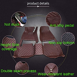 Car Floor Mats for Volvo - S60 2011-2017 Full Coverage Foot Pad All Weather Anti-Slip Waterproof Dustproof Interior Protection Luxury PU Leather Custom Auto Carpe QUUFAA (Beige,S60 2011-2017 Year)