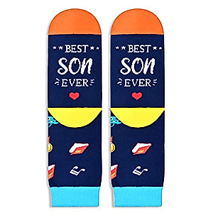 HAPPYPOP Crazy Socks For Kids, Fun Boys Socks, Best Son Ever Gifts, Son Gifts From Mom Dad