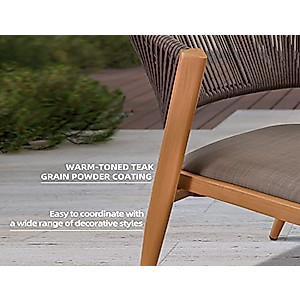 PURPLE LEAF 7 Pieces Outdoor Dining Set All-Weather Wicker Outdoor Patio Furniture with Table All Aluminum Frame for Lawn Garden Backyard Deck Patio Dining Set with Cushions, Brown