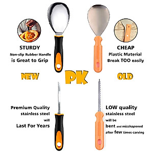 YAOMAISI Halloween Adult and Children Pumpkin Carving Kit Carving Knife Upgraded Edition 12 Pieces of Professional Stainless Steel Pumpkin Carving Tool Belt Handbag