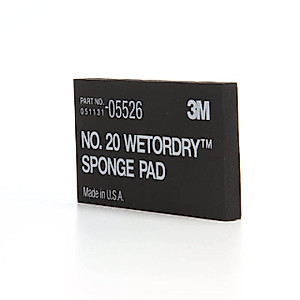 3M Wetordry Sponge Pad 20, 05526, 5 1/2 x 2-3/4 in x 3/8 in , Black