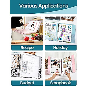 3 Ring Binder 1 Inch, SUNEE Cute Binder with Clipboard, 2 Pockets, 5 Tab Dividers & Label Stickers, Decorative Blue Marble Heavy Duty Three Ring Binder (Fit 8.5x11) for Office Binder Supplies