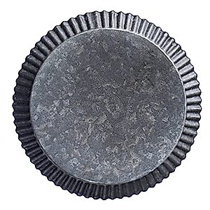 Cabilock Cutlery Tray Galvanized Serving Tray Round Farmhouse Rustic Serving Platter Fruit Food Breakfast Coffee Cupcake Dinner Tray for Kitchen Dining Room Jewlery Tray