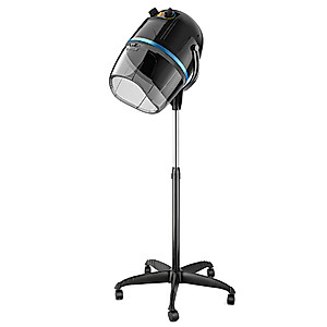 Nova Microdermabrasion Professional Hooded Floor Hair Dryer Adjustable Bonnet Hair Dryer Stand Up with Timer and Rolling Wheels for Beauty Spa Home Salon Equipment