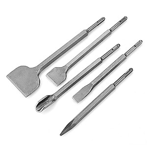 Heavy Duty Drill Bits Chisels Set, 5pcs 40CR Steel Plus Bits Chisel Set for Electric Rotary Hammer