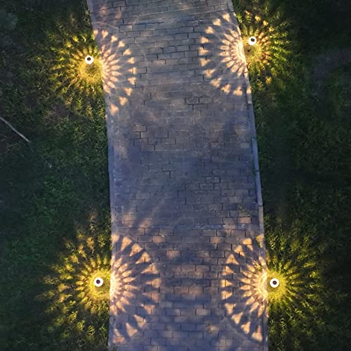 Biicais BIICAIS Solar Outdoor Lights Pathway, 4 Pack Solar Walkway Lights, 12LM High Lumen Glass Solar Lights for Yard Waterproof