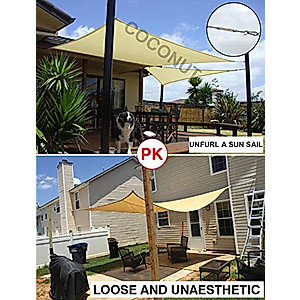 COCONUT Shade Sail Hardware Kit for Sun Shade Sail Installation 316 Anti-Rust Stainless Steel 6 Inches Courtyard Driveway Patio Garden