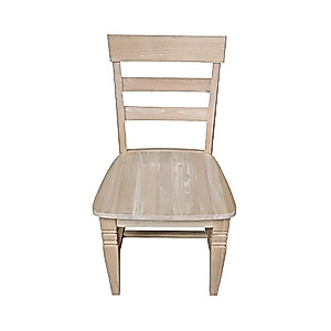 International Concepts Java Chair with Solid Wood Seat, Unfinished
