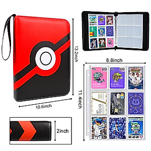 Trading Card Binder 9 Pocket, FOME Portable Card Binder Trading Card Holder with 900 Cards and 50 Removable Sleeves, Binder Photo Album Suitable for Yugioh MTG TCG Game Cards, Sports Cards