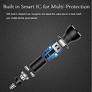 for Huawei Supercharge Car Charger, 9V/2A Car Charger Adapter Quick Fast Charger with USB Type C Super Charging Cable Car Charger for Huawei P40 P30 P20 Pro,Mate 30 20 10 9 (Black)