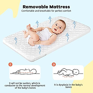 Cowiewie Baby Bassinets,Bedside Sleeper for Baby/Infants with Storage Basket, Easy to Assemble Bassinet for Newborn/Infant, Adjustable Bedside Crib,Safe Portable Baby Bed,Travel Bag Included(Grey)