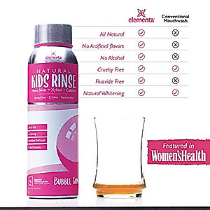 Elementa Essentials Kids Bubble Gum | Mouth Rinse Oral Care 20 oz | Dentist Recommended | Neutralizes Oral Acid | Fresh & Healthy Natural Mouthwash for Kids