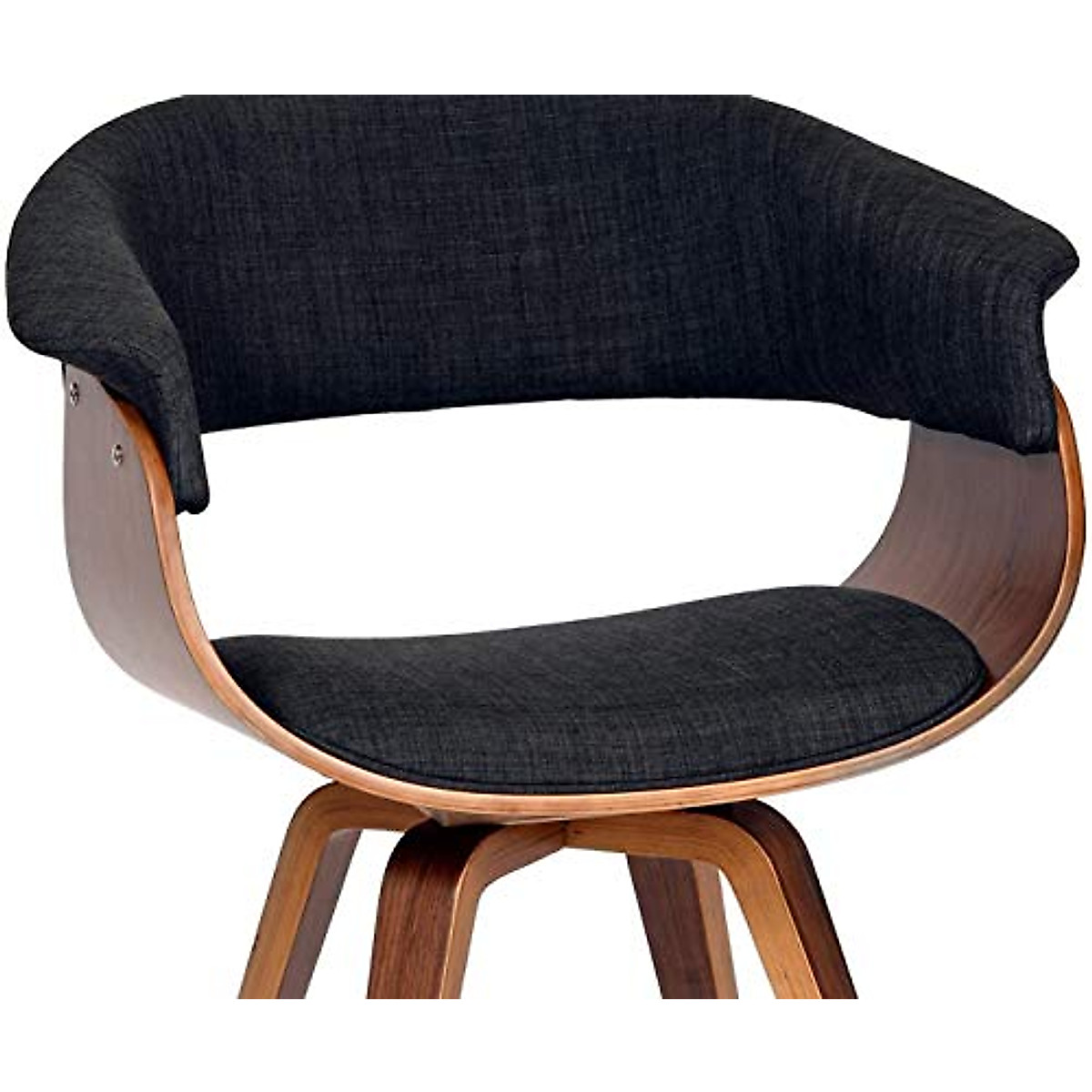 Armen Living Summer Chair in Charcoal Fabric and Walnut Wood Finish, 31" x 25" x 22"