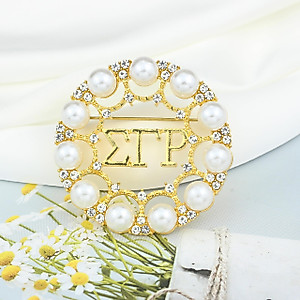Greek Sorority Brooch 1922 SGR Pearl Brooch Pin Sigmaa Gamma Rho Gift Sorority Paraphernalia Gift for Women Soror (SGR Pearl 01)