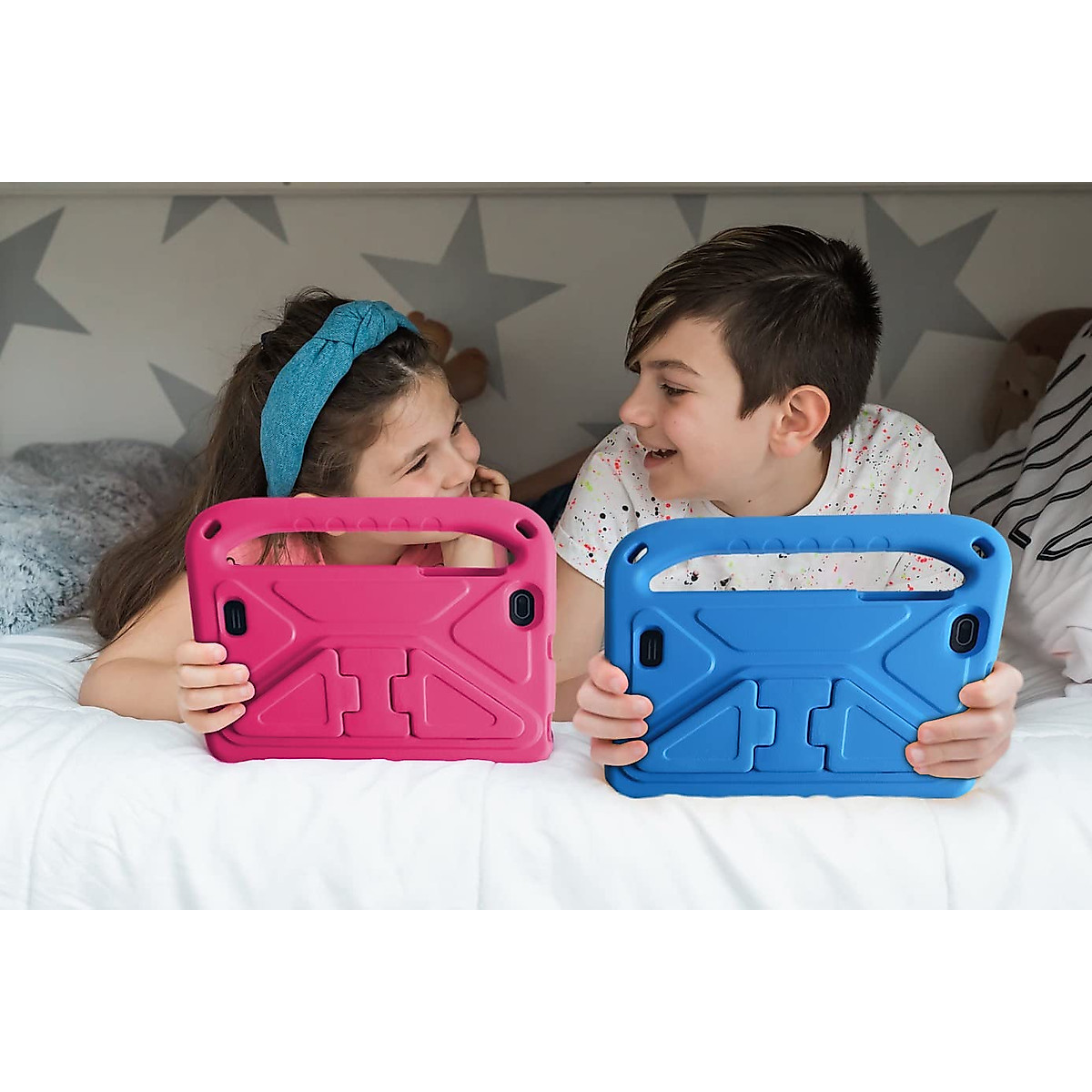GOODTEL 2024 Kids Tablet for Kids Android Tablet 7 inch 128GB Extended Memory, Installed Parental Control Mode Puzzle Game IPS HD Display, Toddler Tablet with Shock-Proof Case, Pink