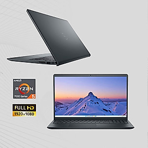 Dell Inspiron 15 Touchscreen Laptop, 15.6" FHD Display, AMD Ryzen 5 7530U Processor, 32GB RAM, 1TB SSD, Camera, Mechanical Keyboard, HDMI, WiFi, Windows 11 Pro, Alpacatec Accessories, Carbon Black
