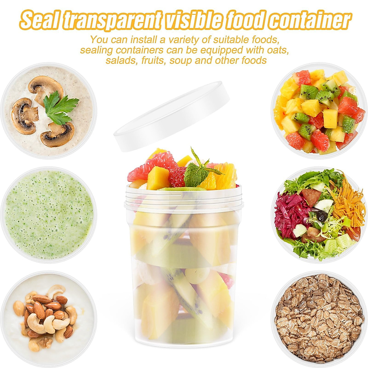 LEAWALK 32 oz Twist Top Deli Containers,Plastic Soup Freezer Food Storage Container With Lids, BPA Free,Leak Proof,Stackable,Microwave Dishwasher Safe-3 Pack