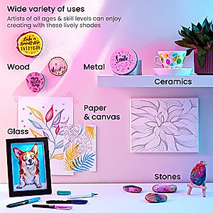 ARTEZA Permanent Markers, Set of 24, Fine Tip, Retro Pop Colors