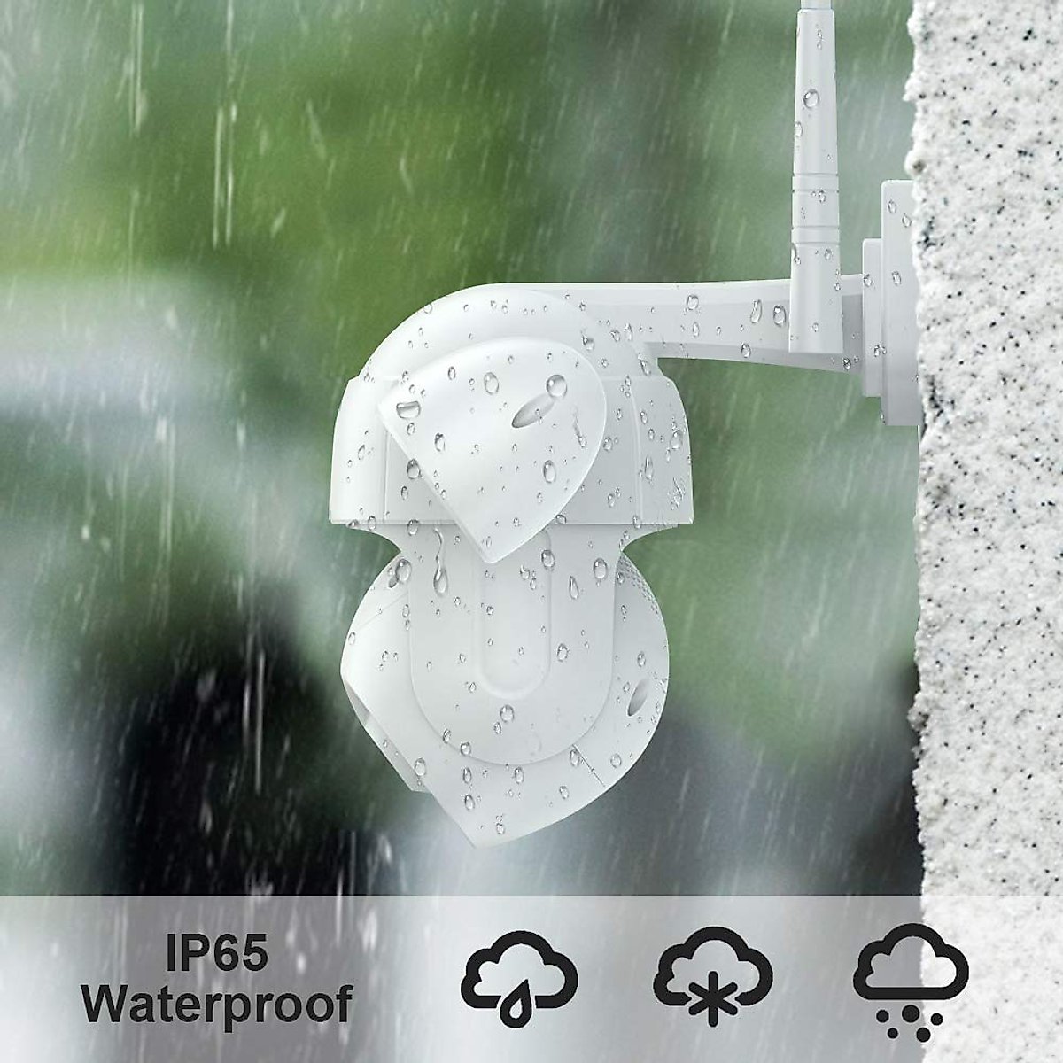 EVERSECU 2K 3Mp Tuya Smart Life Floodlight Outdoor WiFi IP PTZ Security Camera Weatherproof, Motion-Activated Spotlights &Auto-Tracking, Color Night Vision, 2-Way Audio, Work with Alexa & Google Home