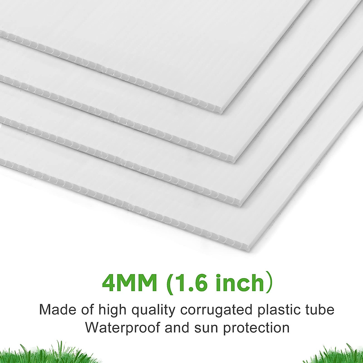 20 Pack Blank Yard Signs with Stakes Bulk Plastic Lawn Signs Double Sized for Outdoor Garage Sale Real Estate Open House Rent Guidepost, Christmas Birthday Party Decorations(White, 16 x 12 Inch)