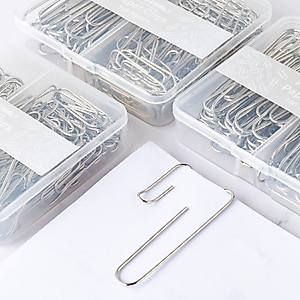 FUDAO FAMILY Paper Clips Assorted Sizes, Large Paper Clips, Small Paper Clips, Paper Clip, Paperclips, Pack of 3 Boxes of 100 Clips Each (300 Clips Total)