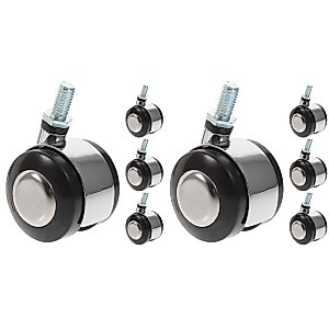 MAGICLULU 8 Pcs Flat Universal Wheel Wheels for Office Chair Walker Wheels Replacement Swivel Replacement Walker Baby Replacement Chair Wheels Plastic Rotatable Office Swivel Chair to Rotate