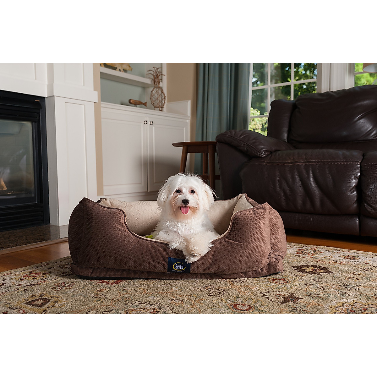 Serta Ortho Cuddler Pet Bed, Mocha