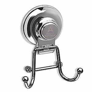 U&A Antilope Suction Cup Hooks for Loofah,Towel,Bath Rode&Coat,Strong Stainless Steel Shower Hanger Removable in Kitchen&Bathroom 1pcs