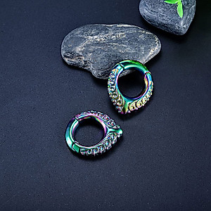 ERKUOO 2 PC Ear Hangers Gauges Stainless Steel Ear Weights Expander Dangle Ear Tunnels Plugs Stretcher Body Piercing Jewelry 2g(6mm)