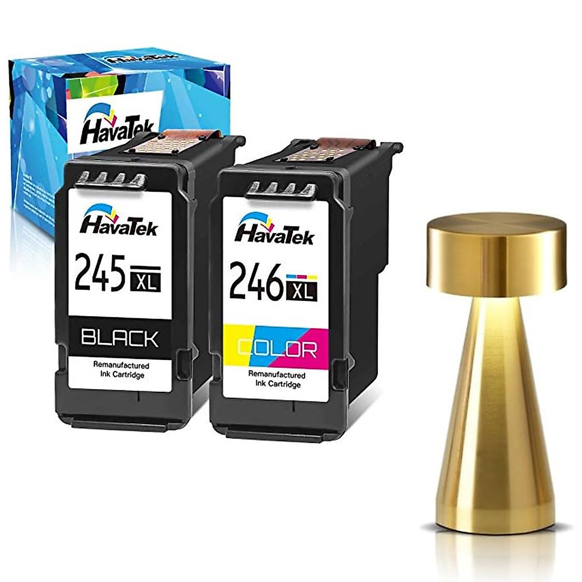 HavaTek Remanufactured Ink Cartridge Replacement for Canon PG-245XL CL-246XL PG-243 CL-244 for Pixma MX492 MX490 MG2522 MG2922 MG2520 MG2920 MG3022 TR4520 MG2420 iP2820 TS202 Printer (1 Black 1 Color)