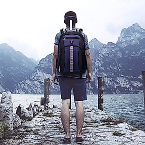 PINKSHE'S AOKING 22 Water Resistant Rolling Wheeled Backpack Laptop Compartment Bag (22inch, Blue)