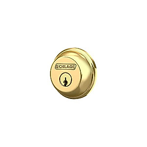 SCHLAGE B60N505 Deadbolt, Keyed 1 Side, Bright Brass