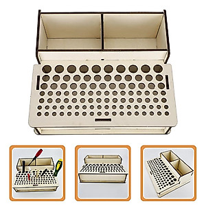 103 DIY Tool Holder Wooden Storage Shelf Leather Tools Organizer Wooden Leather Craft Tools Rack Leather Tool Organizer Wooden Stand Multi-Hole Tool Table Manual Model Work