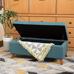 Christopher Knight Home Harper Fabric Storage Ottoman, Teal
