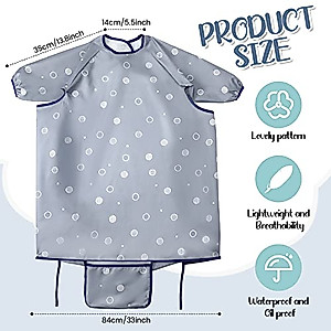 3 Pcs Coverall Baby Feeding Bib Long Sleeves Bib Attaches to Highchair Booster Seat Table Baby Smock for Eating Easy to Clean Baby Apron Neutral Weaning Bib for 6-36 Months Toddler Boys Girls Kids