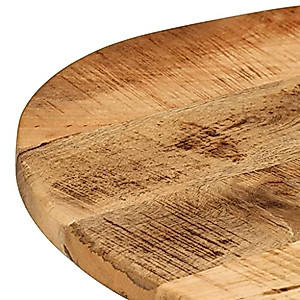 Modern end Table, Side Table, Decorative Table, Suitable for Living Room and Bedroom，Side Table 23.6" x(16.5"-24.4") Solid Wood Mango and Cast Iron