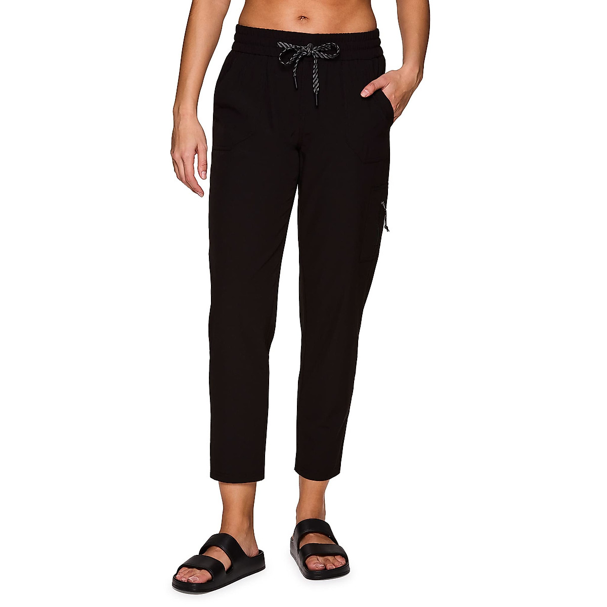 Avalanche Women's Ripstop Pant with UPF 50 Protection Everyday Hiking Ankle Pant with Pockets Quick Drying Pant for Hiking, Golf, Travel Black M