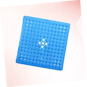 Cabilock Drain Holes Shower Pad Square Bathtub Mat Anti Slip Tub Mat Bathroom Non Slip Shower Mats Outdoor Carpet Suction Cups Traction Shower Mat Shower Bath Mat Foot Pad Floor Suction Pad