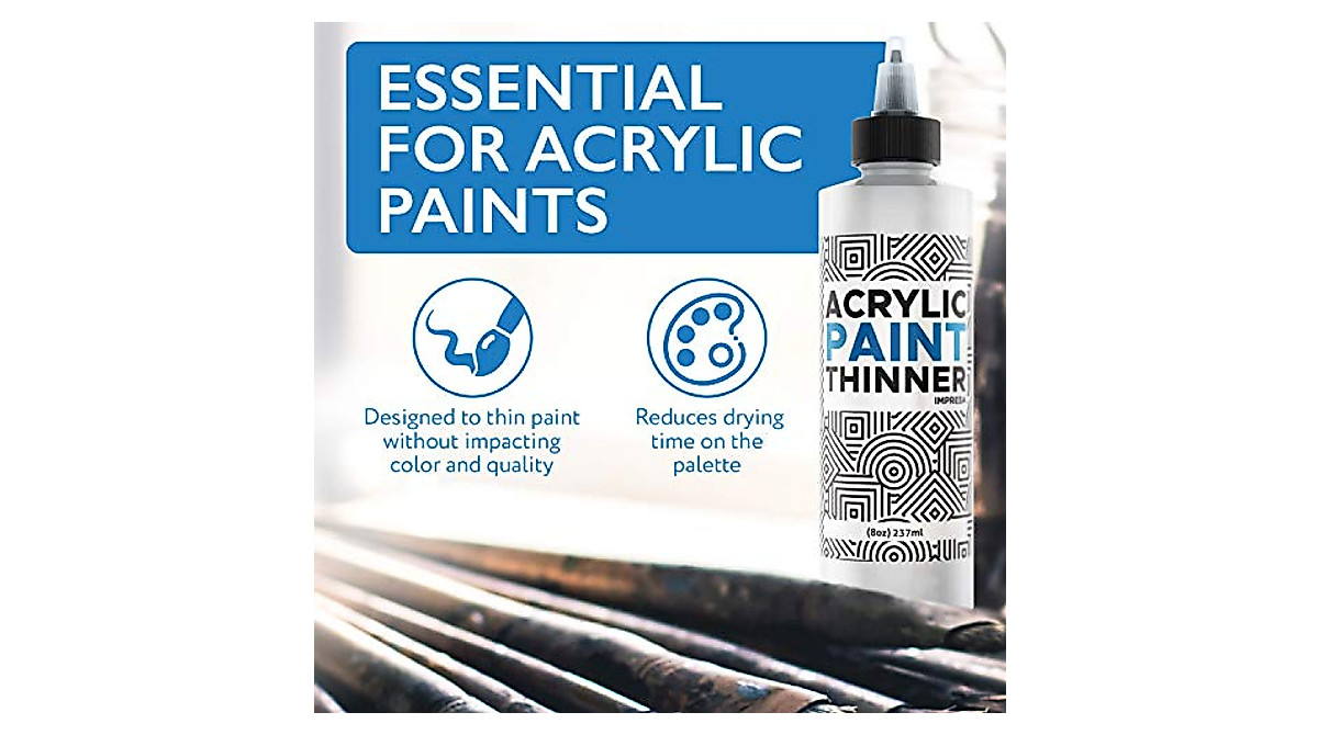 8oz Acrylic Paint Thinner for Slow Drying Acrylic Paints, Made in USA ...