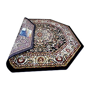 Bellagio Traditional Octagon Area Rug Black 401 (4 Feet X 4 Feet) Octagon