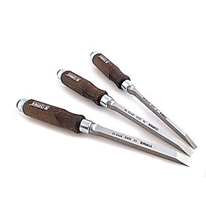 Narex Czech Steel 3 piece set 6 mm, 10 mm, and 12 mm Mortise Chisels by Narex