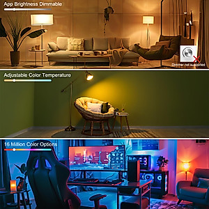 HYDONG Smart RGB Bulb,R80/BR30 Smart Bulbs Work with Alexa,SmartThings.Color Changing LED WiFi Bulb 12W,1080LM,2.4Ghz WiFi only. 4Pack