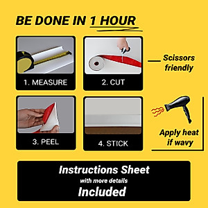 PAGONA Floor Trim Molding, Trim for Walls, Peel and Stick Baseboard, Flexible Trim Moulding, Skirting Boards for Walls, Flexible Baseboard Molding Trim, Wall Molding Trim, 4 Inch x 20 Feet